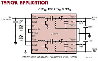 LTM8049 µModule 双路 DC/DC 转换器 - Analog Devices | DigiKey